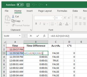 Excel: How to calculate time differences beyond midnight - gonnalearn.com
