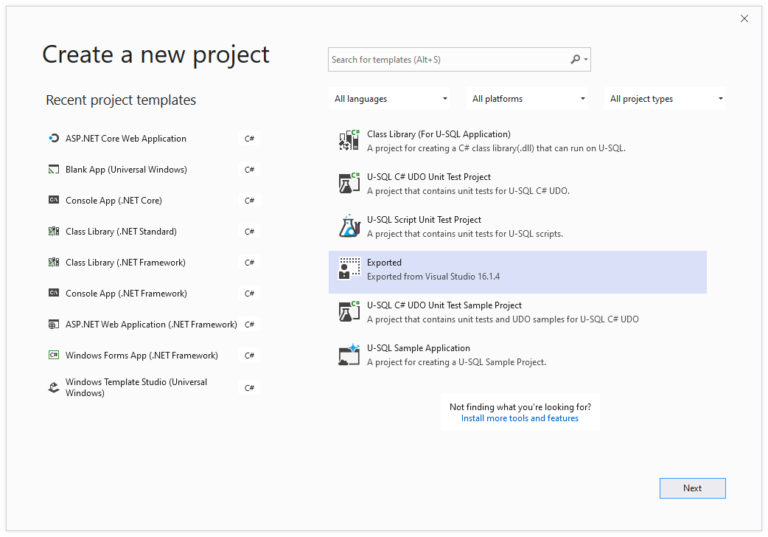 [Solution] Finding exported templates in Visual Studio 2019