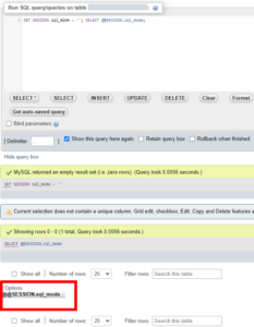 How to temporarily turn SQL strict mode off in phpMyAdmin - gonnalearn.com